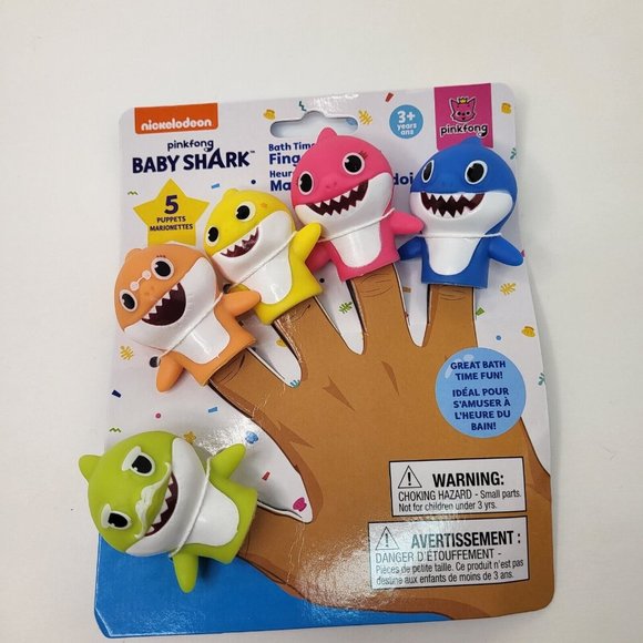Nickelodeon | Toys | New Baby Shark Bath Time Finger Puppets ...